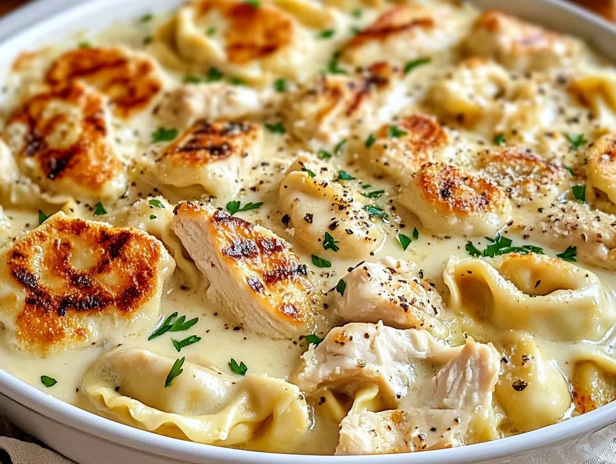 Olive Garden Asiago Tortelloni Alfredo with Grilled Chicken - CuisineCove
