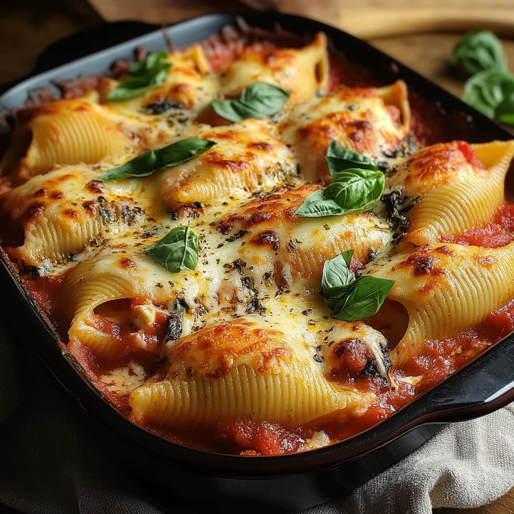 Cheesy Stuffed Jumbo Shells – A Comforting & Delicious Pasta Recipe