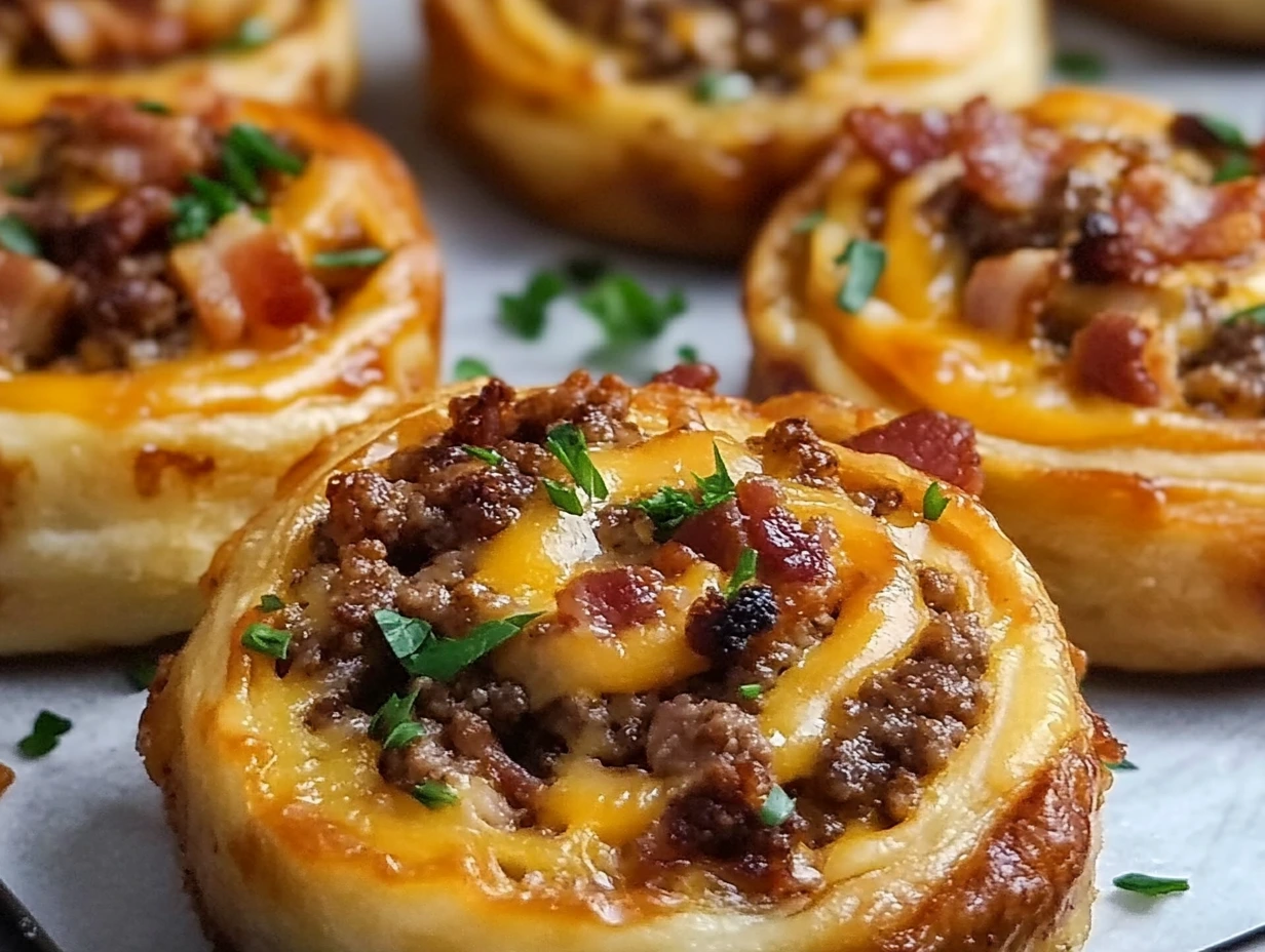 Turkey Bacon Cheeseburger Rollups with Crescent Dough - RichSpoon