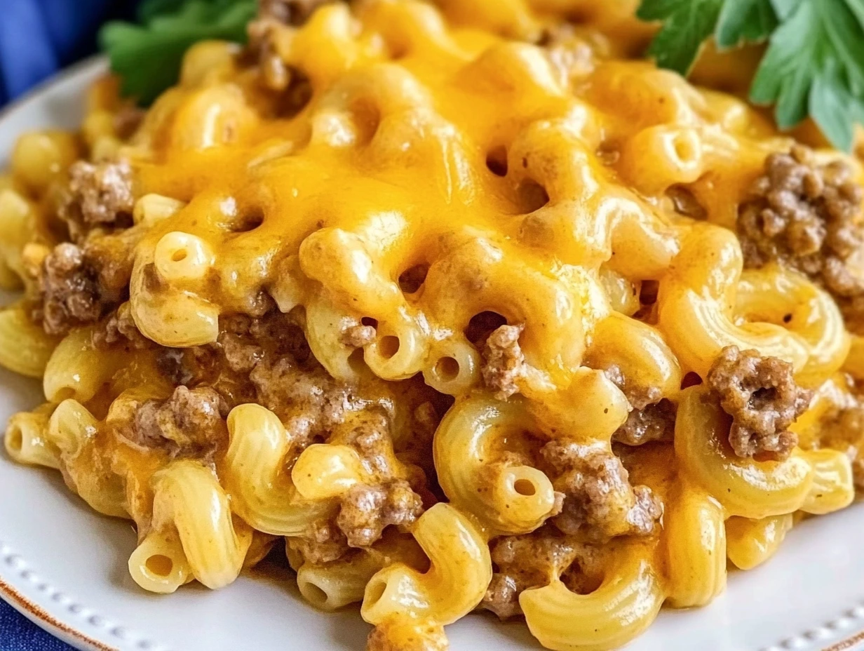 Crock Pot Cheeseburger Macaroni - RichSpoon