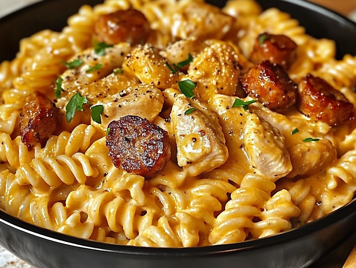 Best Creamy Pepper Jack Pasta with Chicken & Sausage - RichSpoon