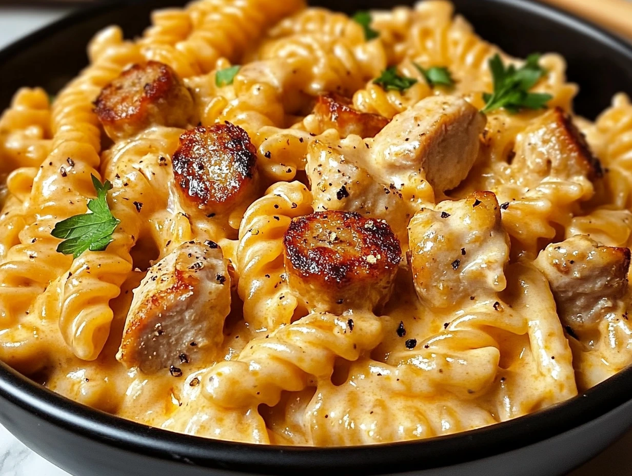 Best Creamy Pepper Jack Pasta with Chicken & Sausage - RichSpoon