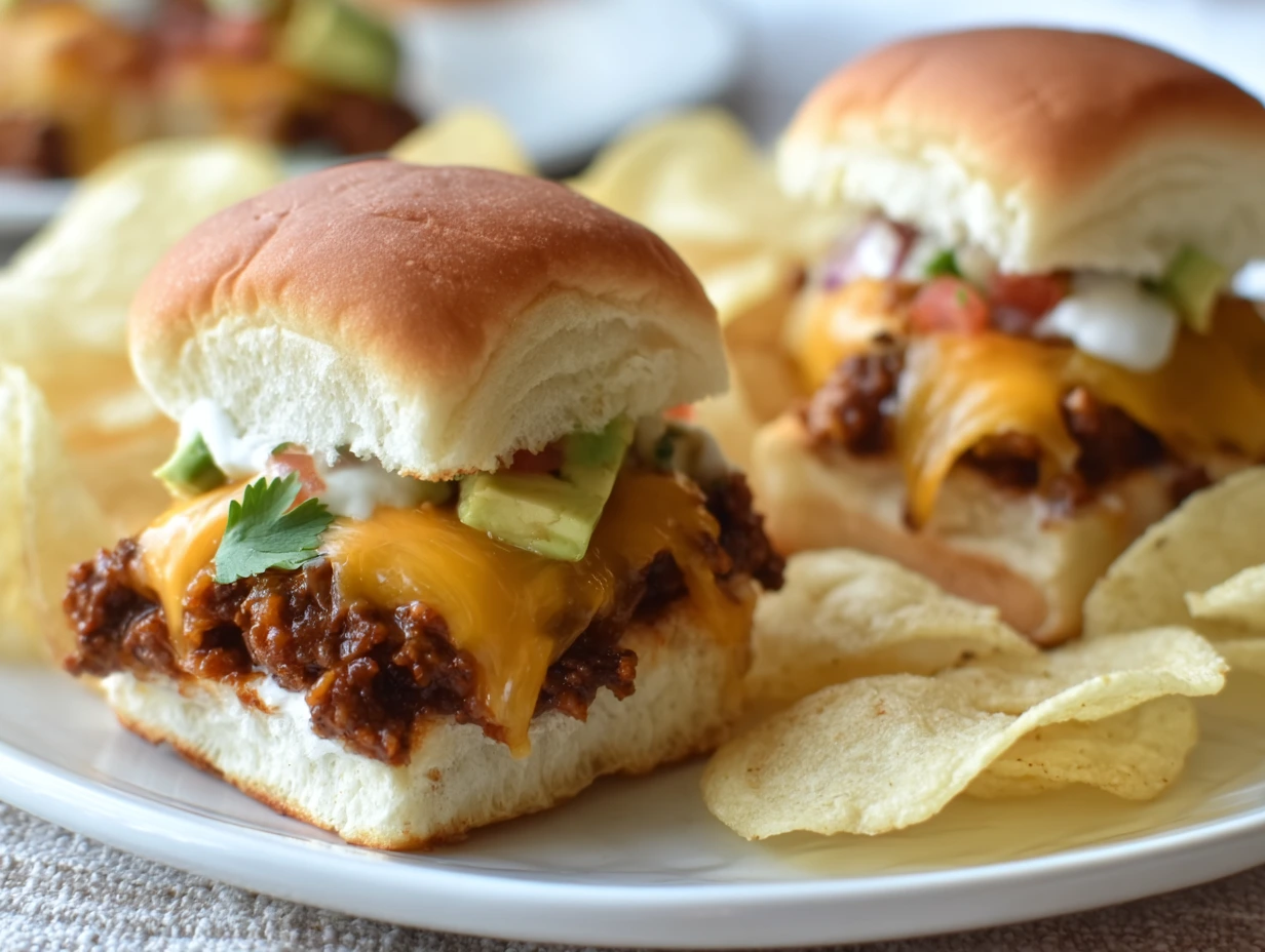 California Chili Cheeseburger Sliders - RichSpoon