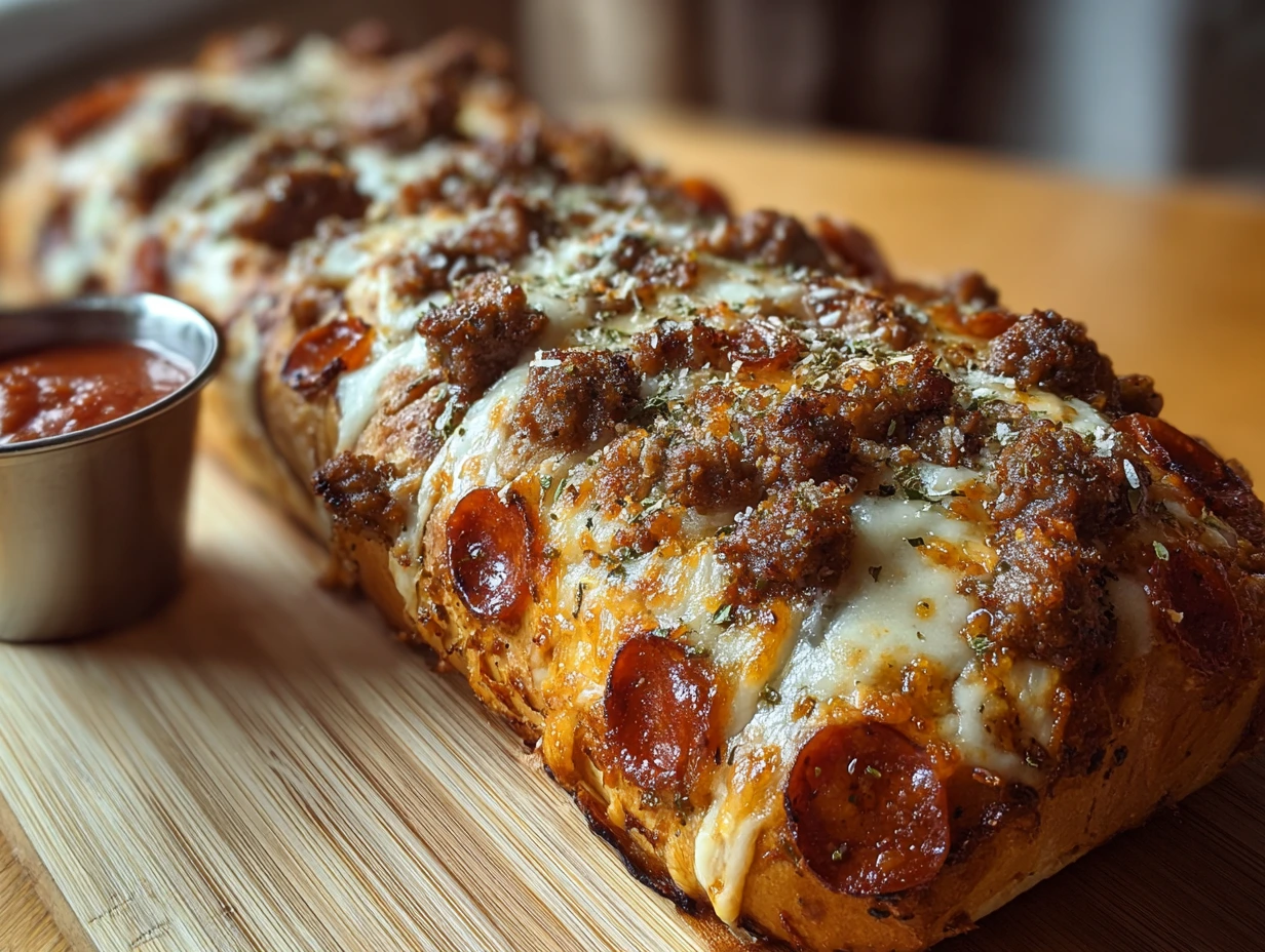 Meat Lover's Pizza Bread - RichSpoon