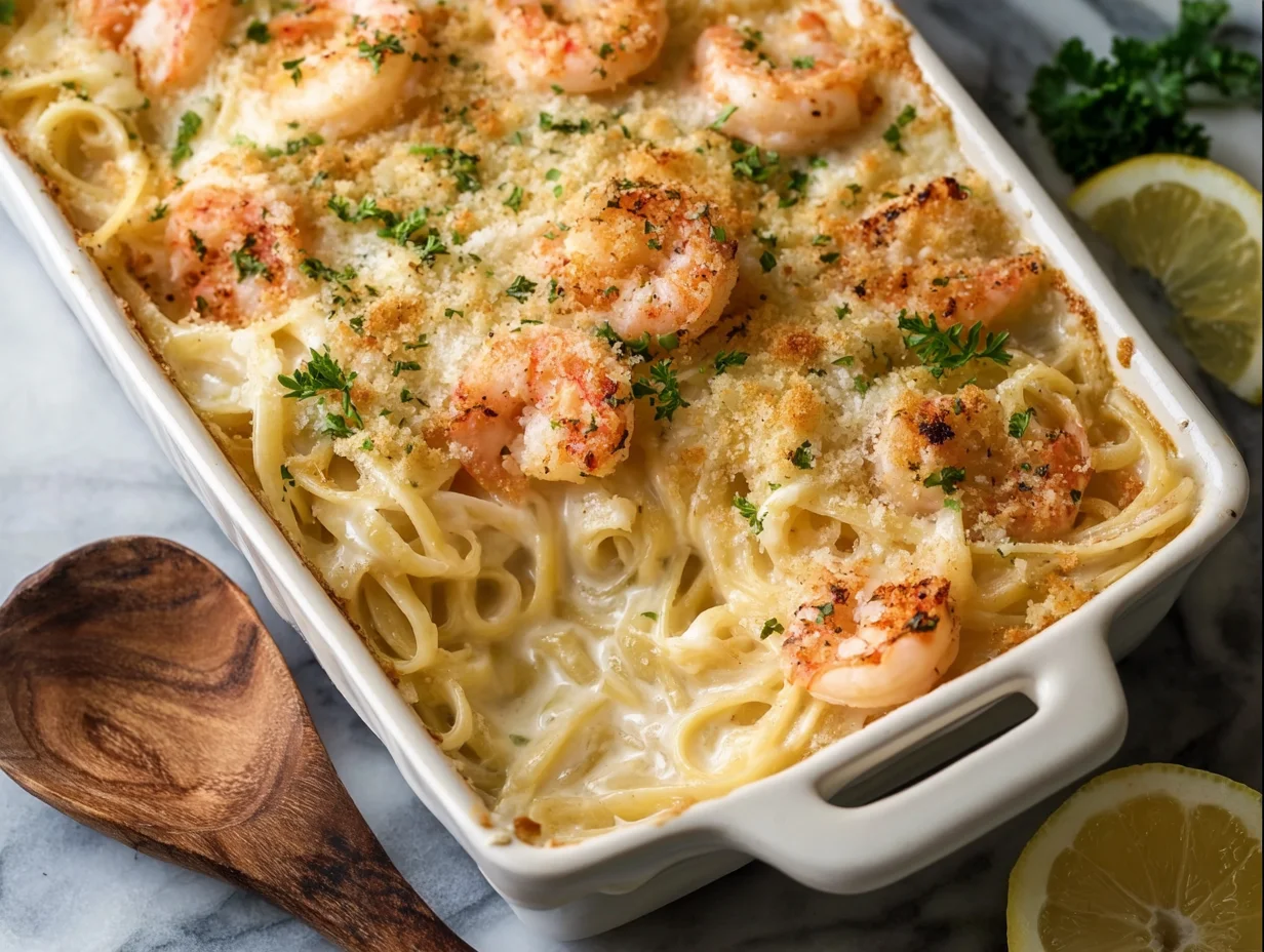 Shrimp Scampi Pasta Bake - RichSpoon