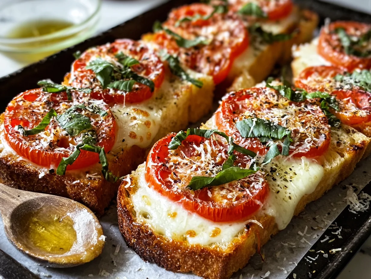 Tomato Basil Garlic Bread - RichSpoon