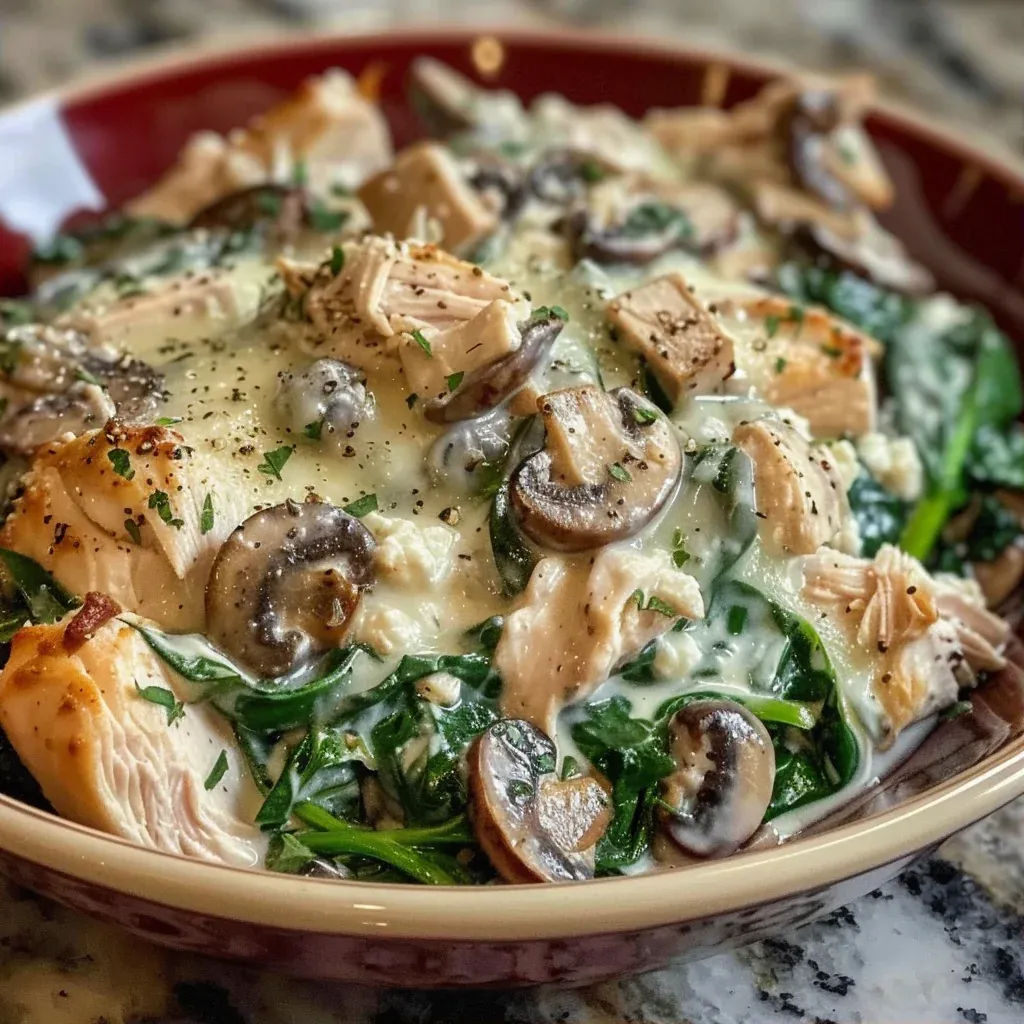 Easy Spinach Casserole with Chicken and Cottage Cheese